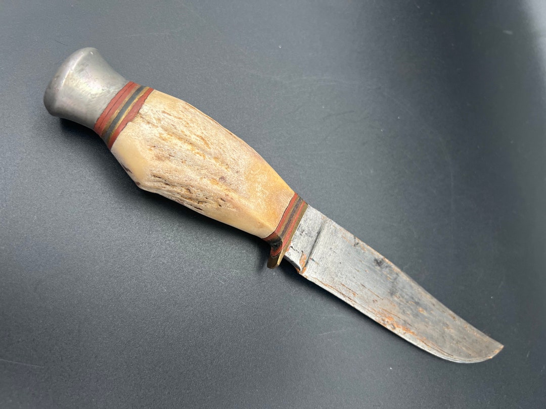 Real Vintage Hunters Knife With Real Bone Handle - Etsy