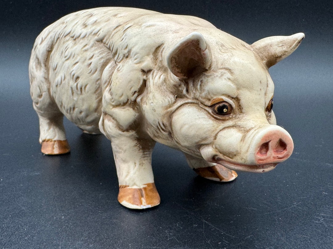 Vintage Ceramic Animal Pig Figurine - Etsy