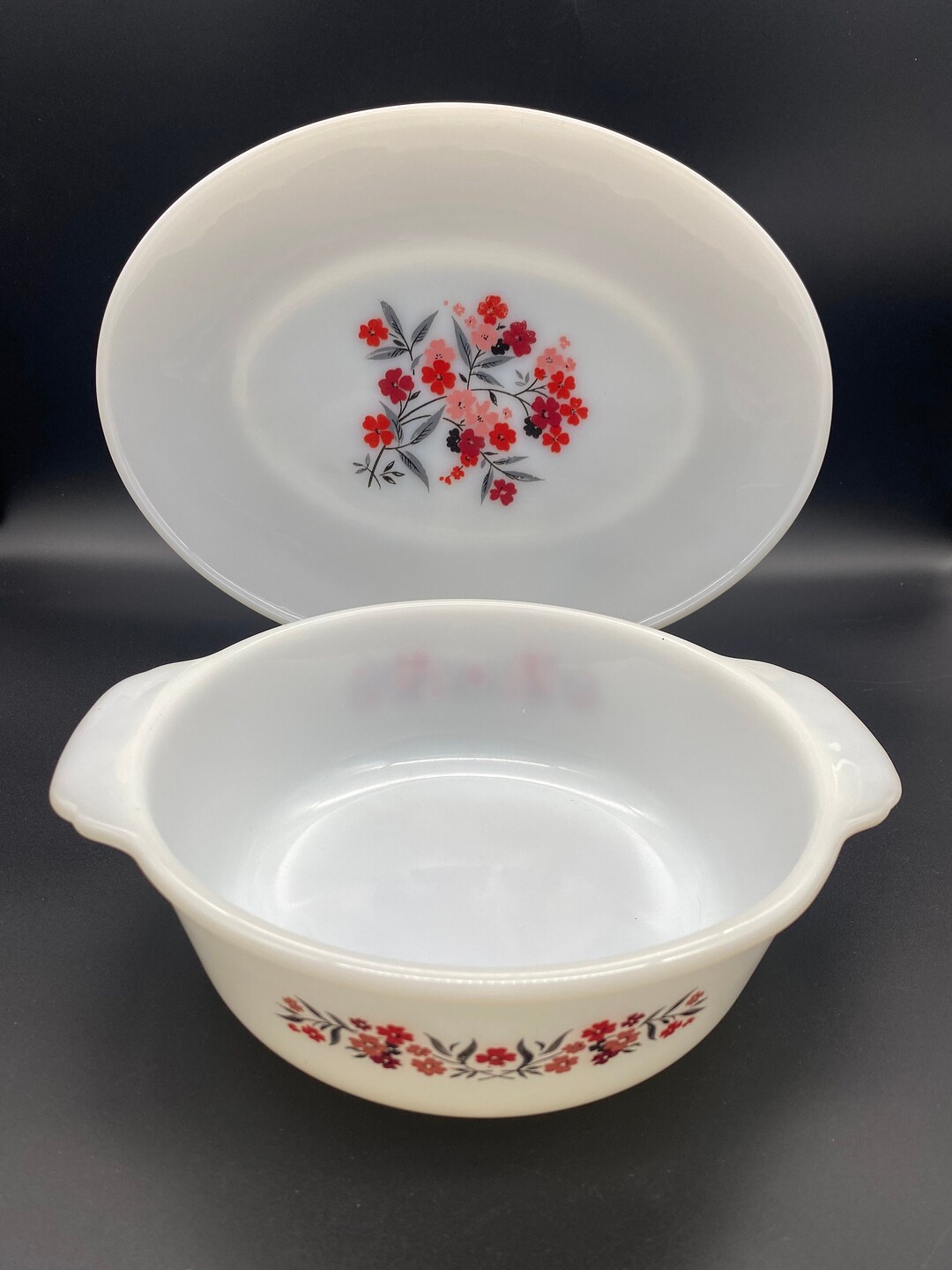 Vintage Fire King Casserole Dish and Platter Primrose Pattern - Etsy