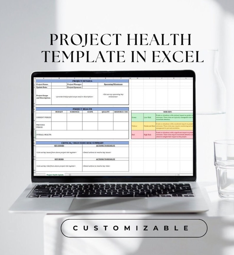 Project Health Update Template in Microsoft Excel - Etsy
