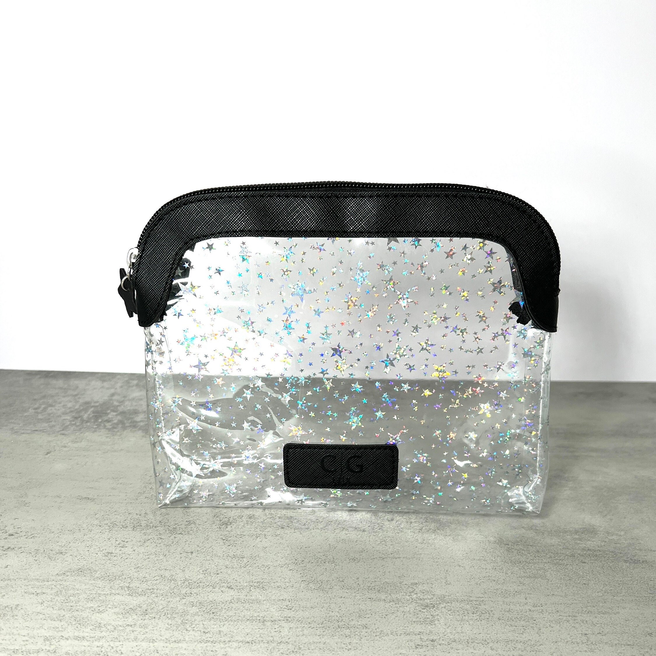 Clear Large Makeup Bag, Star Makeup Bag, Clear Star Bag, Large Zippered ...