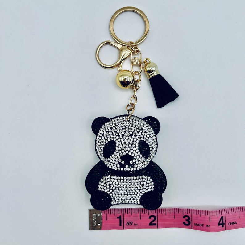 Rhinestone Panda Keychain, Panda Bear Keychain, Panda Keychain With ...