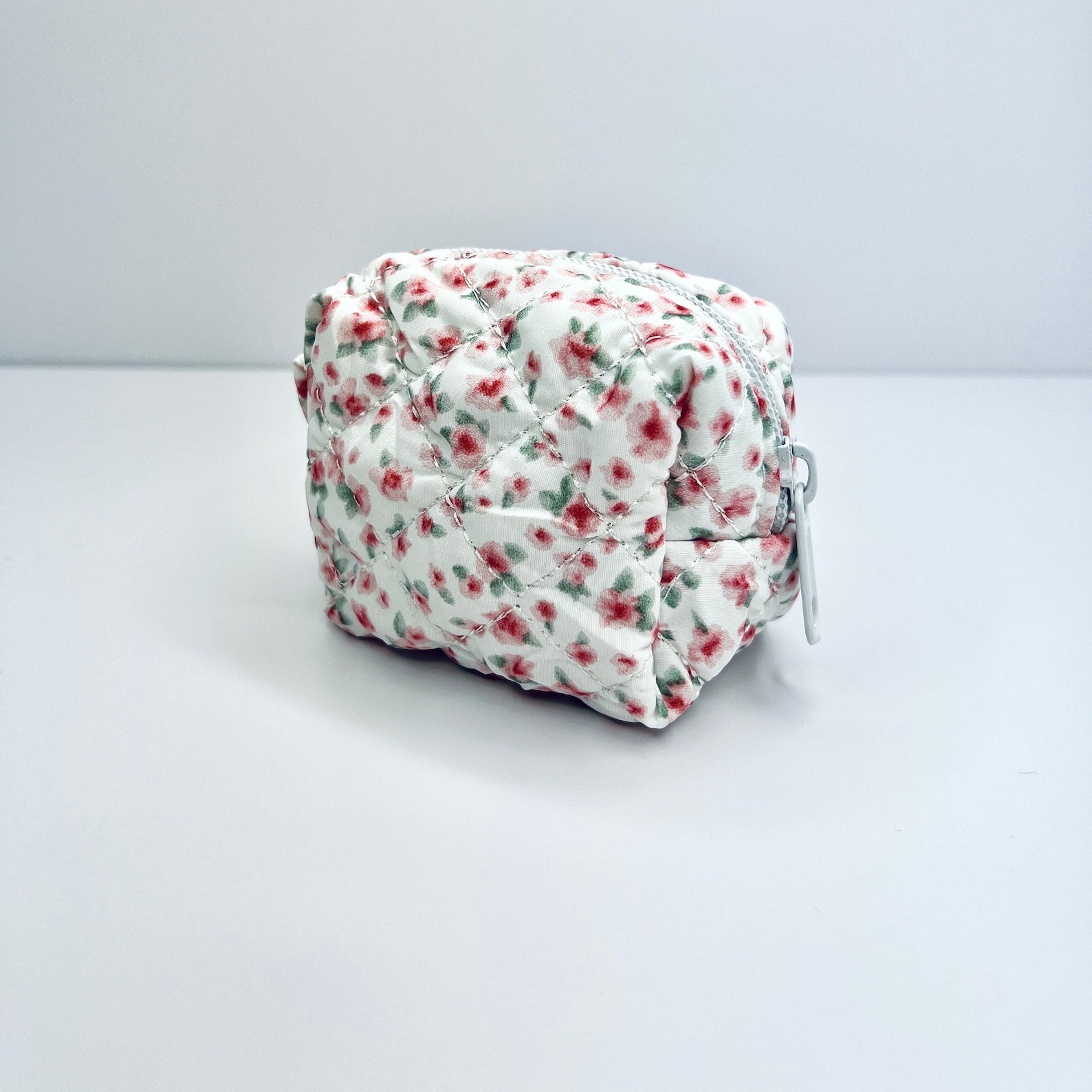 Miniature Pink Floral Bag, Quilted Bag, Keychain Bag, Charm Bag, Spring ...