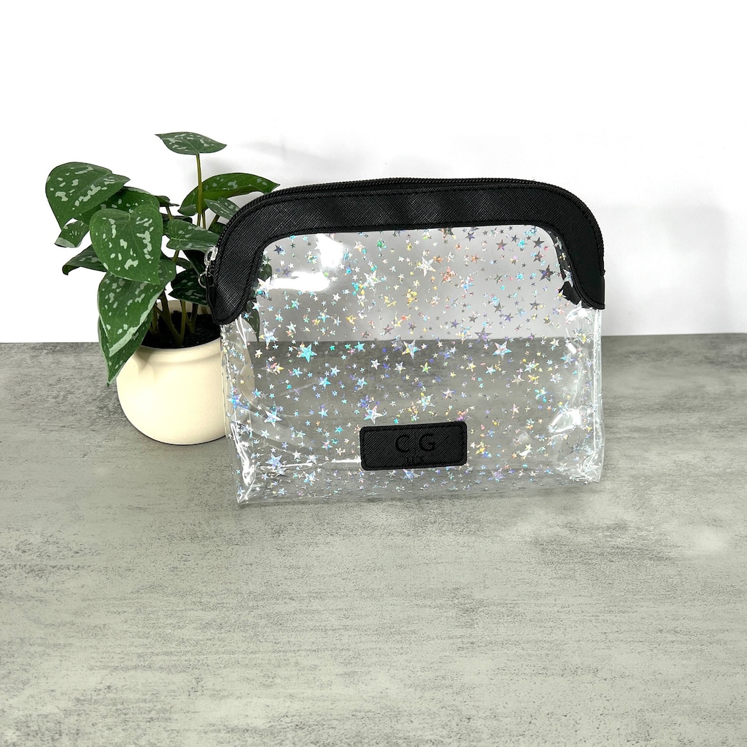 Clear Large Makeup Bag, Star Makeup Bag, Clear Star Bag, Large Zippered ...