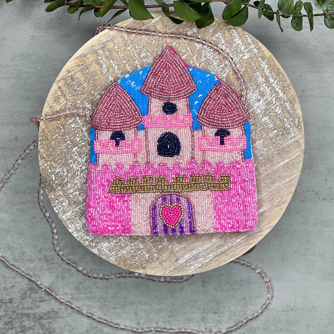 Mini Beaded Princess Castle Bag, Princes Party Bag, Castle Beaded Bag ...
