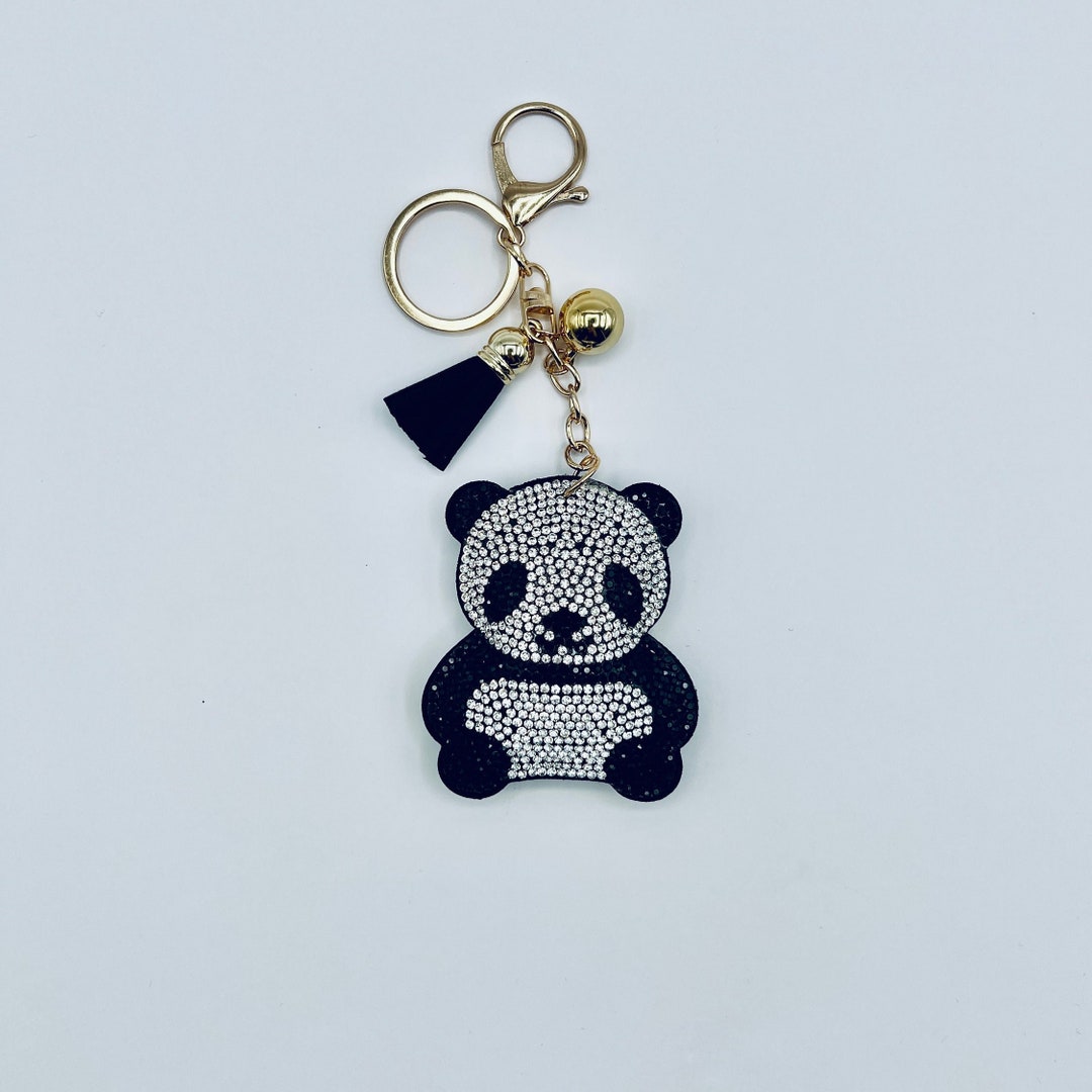 Rhinestone Panda Keychain, Panda Bear Keychain, Panda Keychain With ...