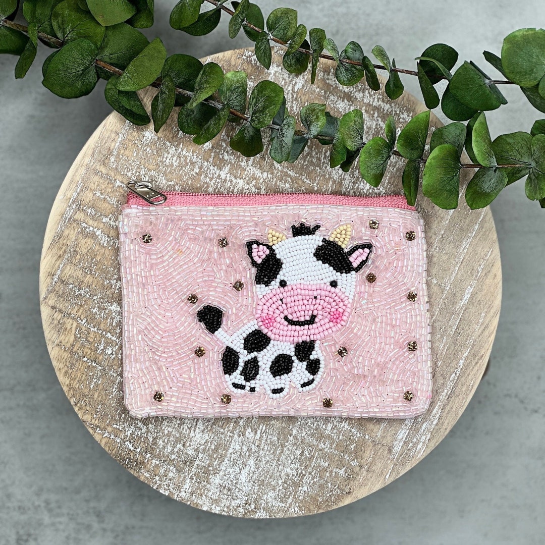 Farm Animal Coin Purse, Pink Cow Bag, Farm Animal Party Bag, Barn Party ...