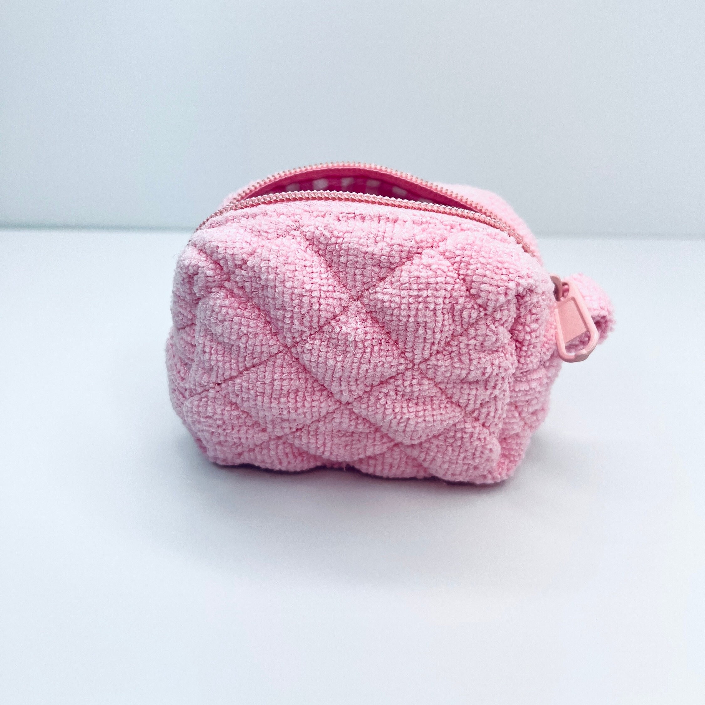 Pink Mini Bag, Pink Quilted Bag, Keychain Bag, Bag Pouch, Pink Bag ...
