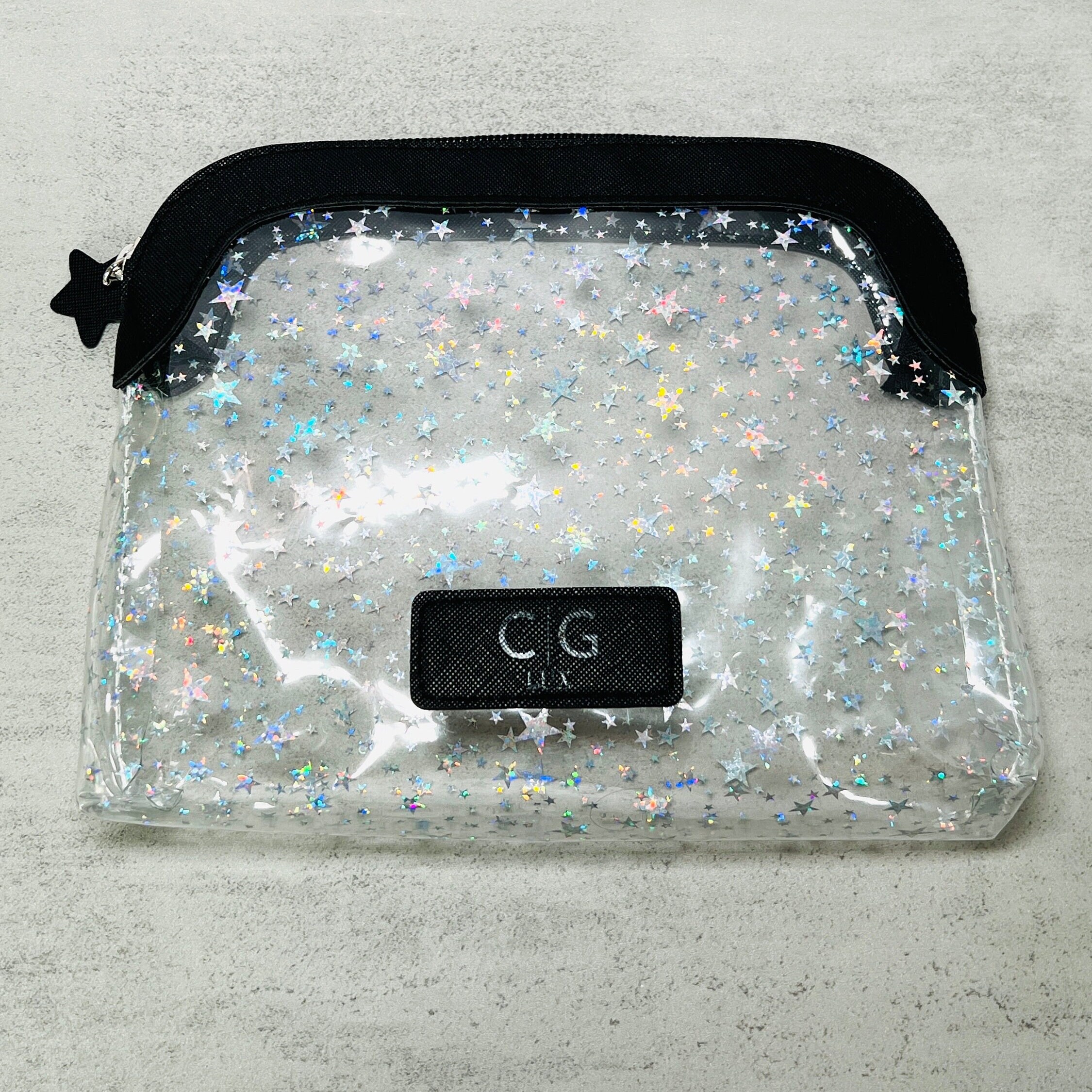 Clear Large Makeup Bag, Star Makeup Bag, Clear Star Bag, Large Zippered ...