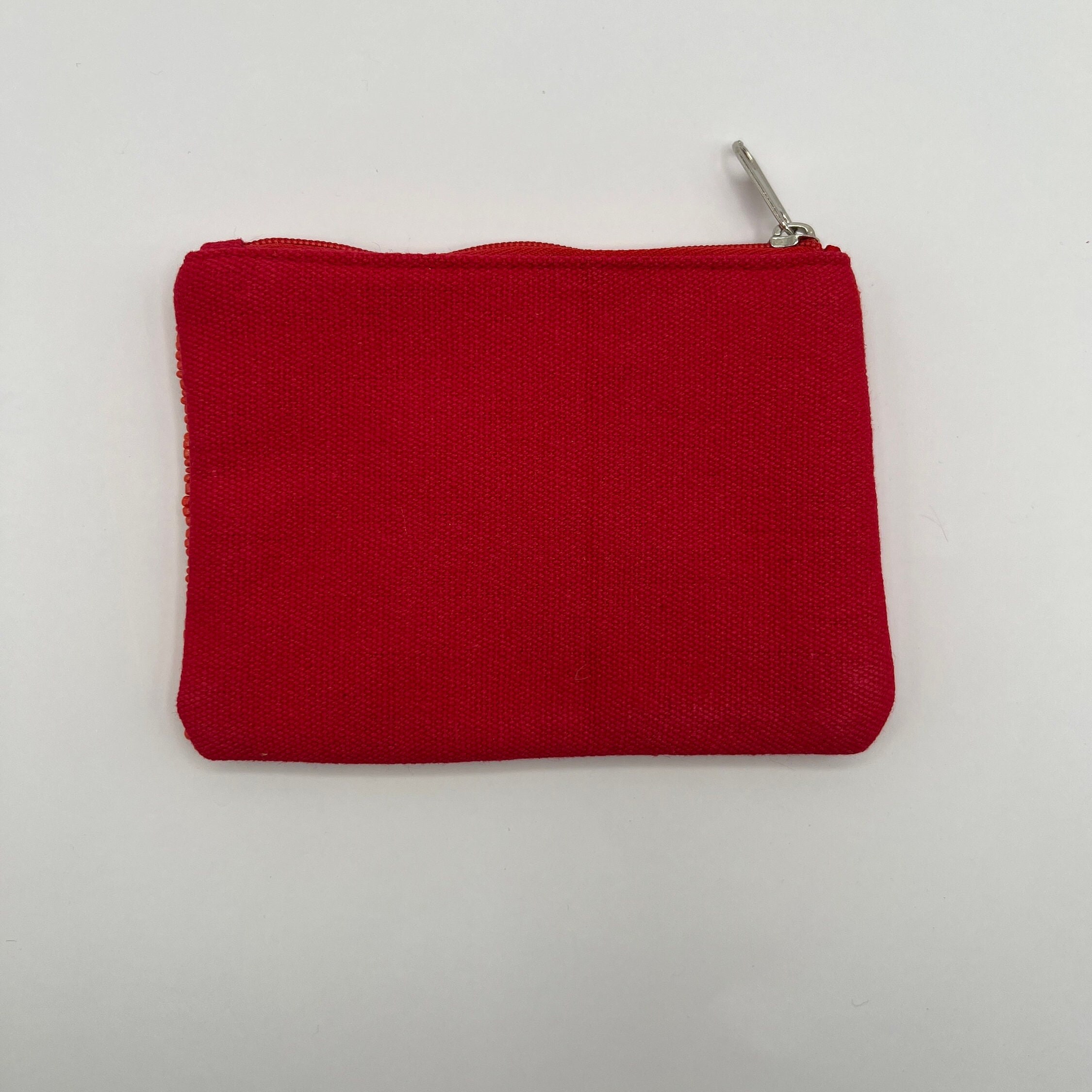 Red Seed Bead Love Pouch, Valentines Day Pouch, Red Zippy Pouch, Red ...