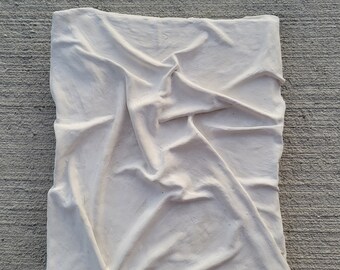 Large Fabric Textured Art on Canvas, White and Gold Textured Painting ...