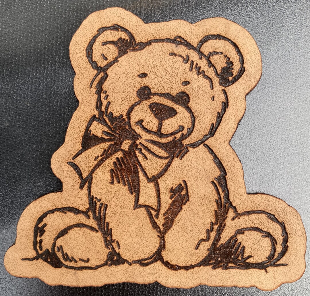 Teddy Bear Leather Patch - Etsy