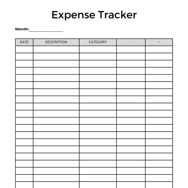 Minimalist Expense Tracker - Etsy