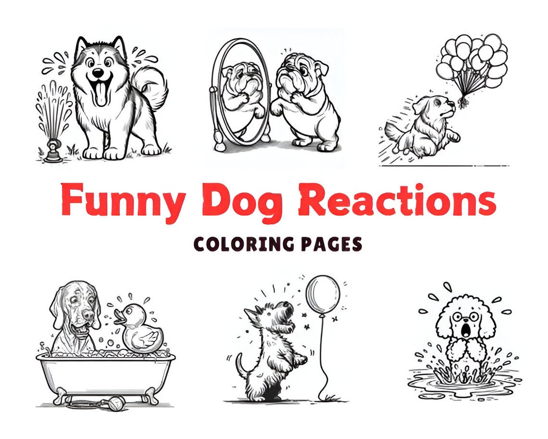 Funny Dog Reactions Coloring Pages, Cute Dog Reactions, Coloring Pages ...