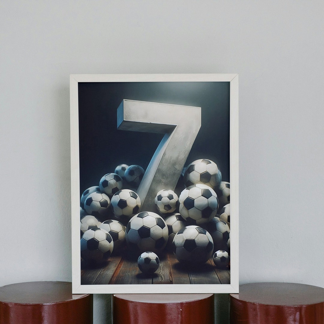 Number Seven and Football, Printable Number Seven, Football Art, Best ...