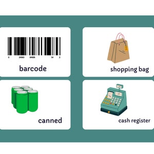 Grocery Store Vocabulary, Grocery Flashcards, Shopping Flashcards ...