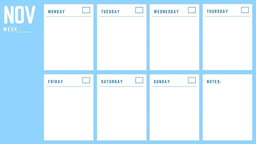 November Weekly Planner Digital Download - Etsy
