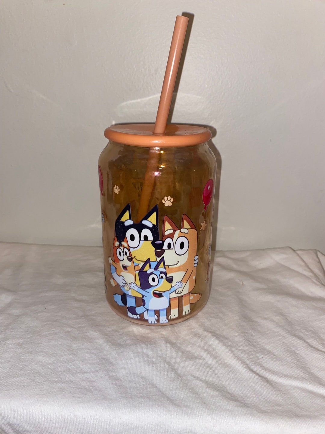 Bluey Glass Cup 15 Ounces - Etsy