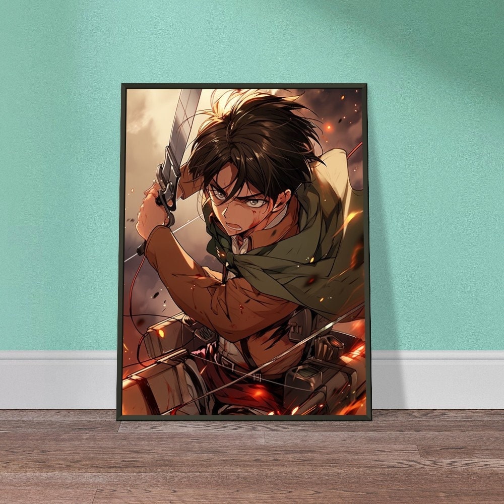 Eren Yeager Attack on Titan AOT Poster Canvas Frame Gift Him Her - Etsy