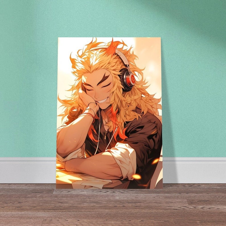Rengoku Demon Slayer Music Relaxing Poster Canvas Framed Poster Anime ...