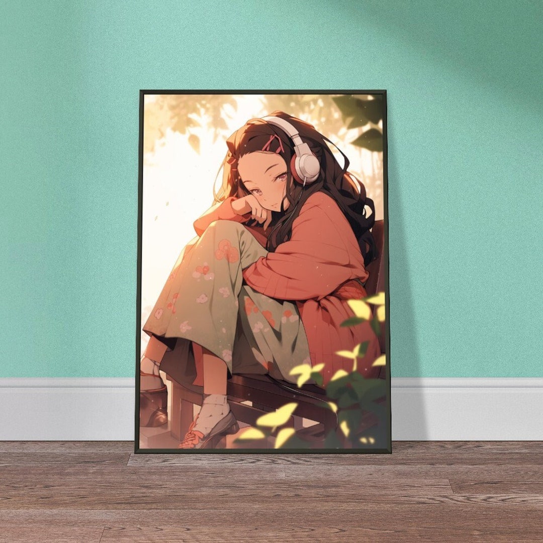 Nezuko Demon Slayer Music Custom Art Poster Canvas Frame Gift for Him ...