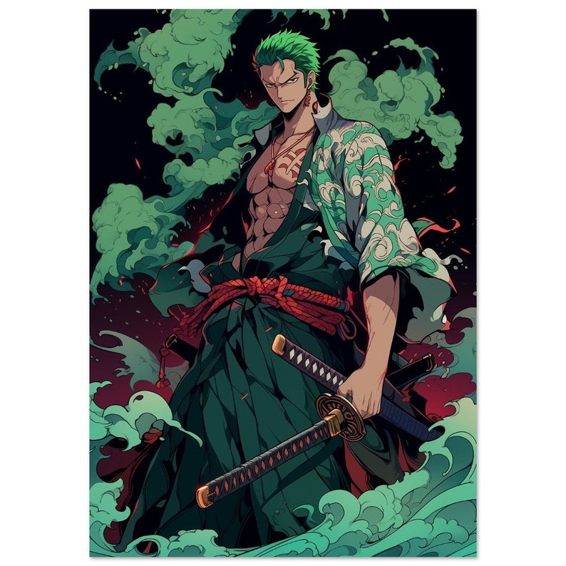 Roronoa Zoro One Piece Straw Hat Anime Poster Canvas Frame - Etsy Australia