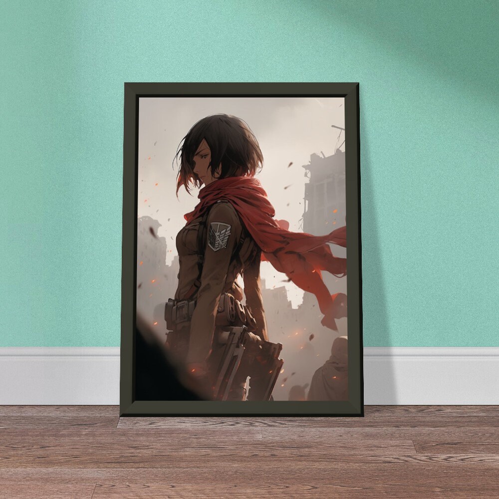 Mikasa Ackerman Attack on Titan AOT Poster Canvas Frame Gift Him Her - Etsy