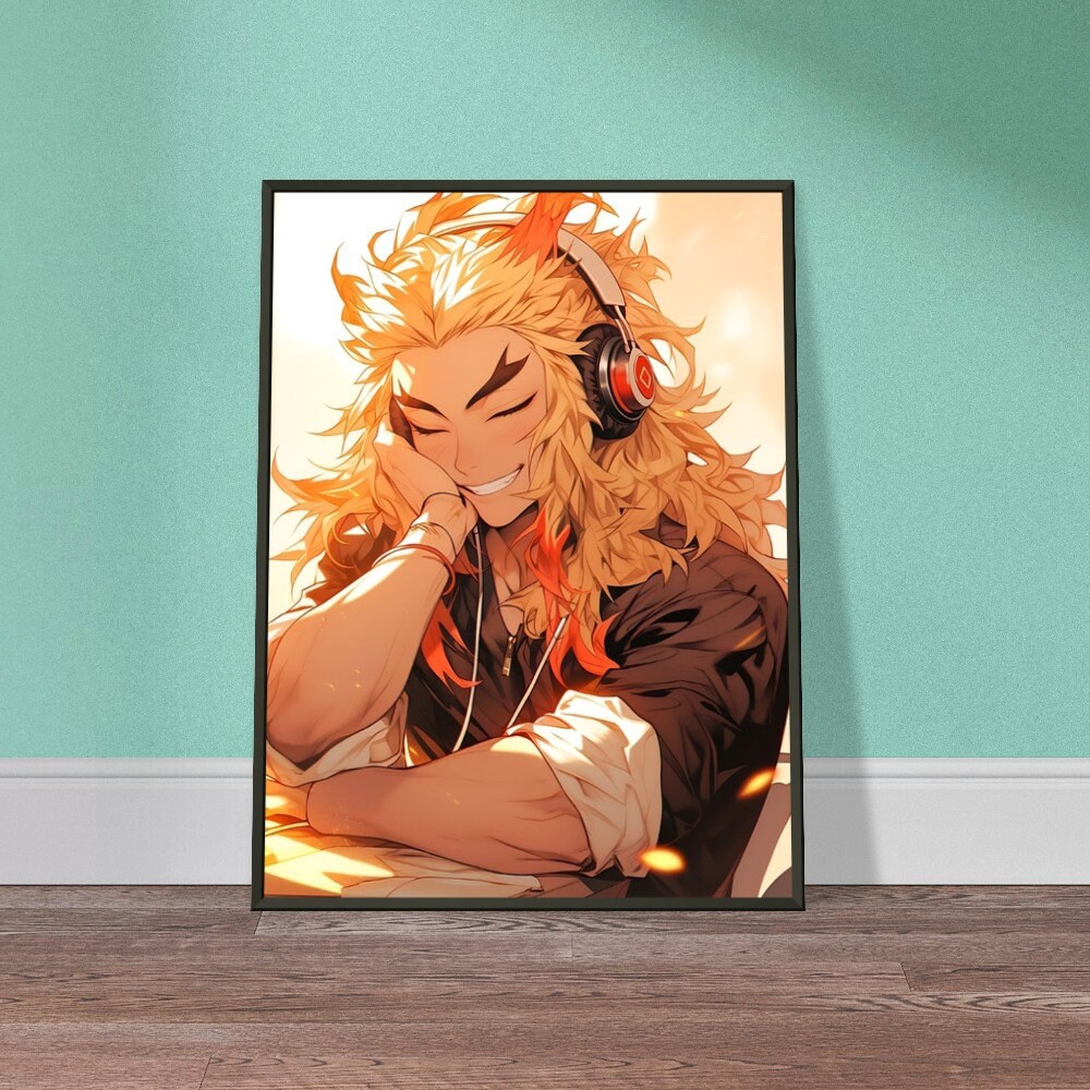 Rengoku Demon Slayer Music Relaxing Poster Canvas Framed Poster Anime ...