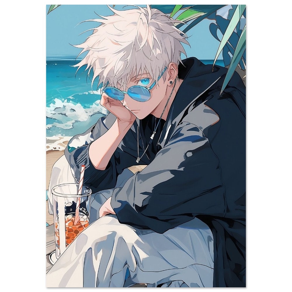 Satoru Gojo Jujutsu Kaisen Beach Relax Anime Poster Frame - Etsy Canada