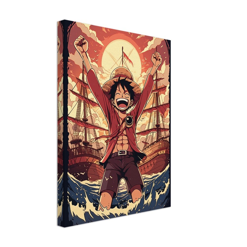 Luffy One Piece Straw Set Sail Custom Anime Poster Canvas Frame Gift ...