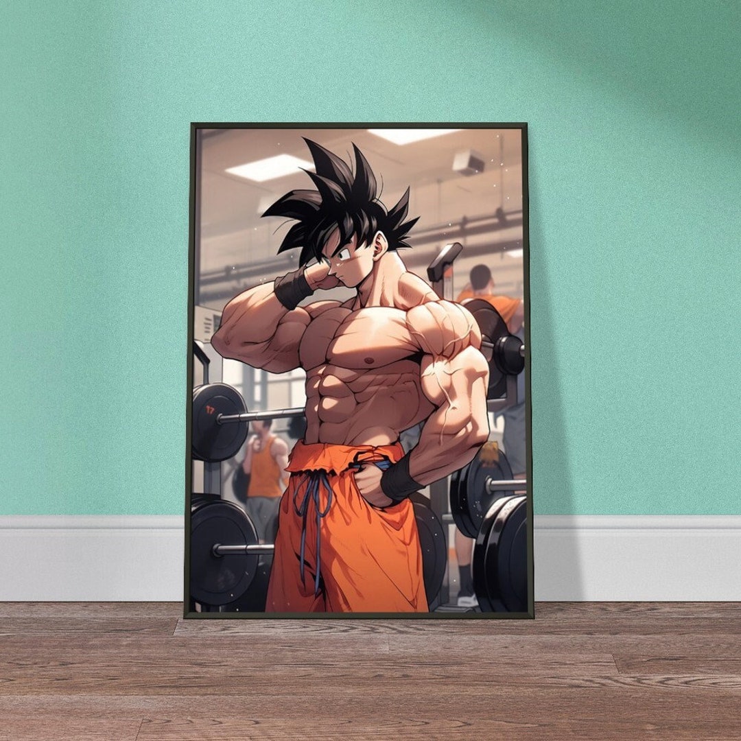 Buy Goku Gym Dragon Ball Z Workout Motivation Poster Canvas Frame Gift ...