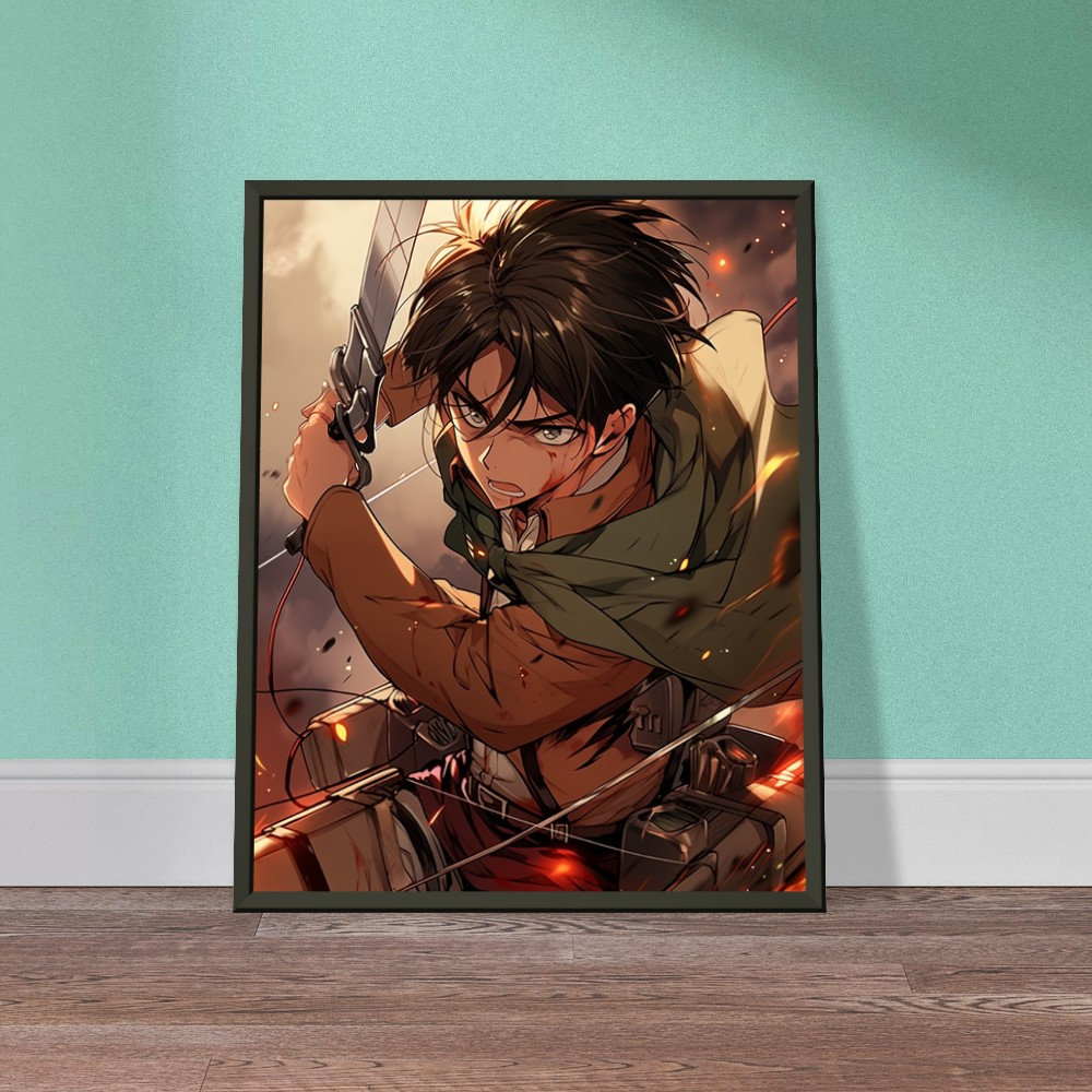 Eren Yeager Attack on Titan AOT Poster Canvas Frame Gift Him Her - Etsy