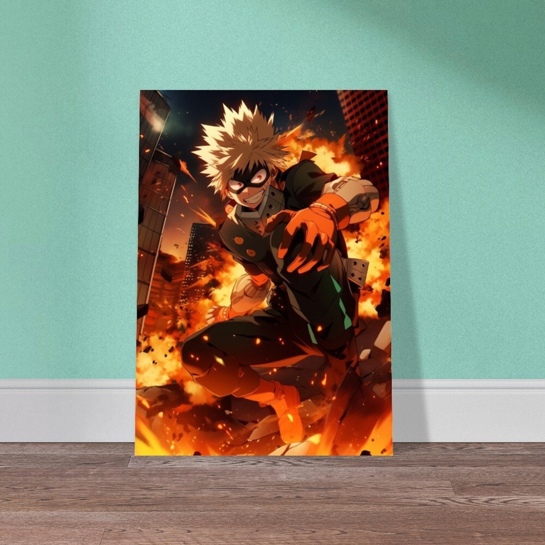 Katsuki Bakugo My Hero Academia MHA Poster Canvas Framed Poster Anime ...