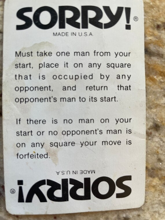 Sorry Game Cards Replacement