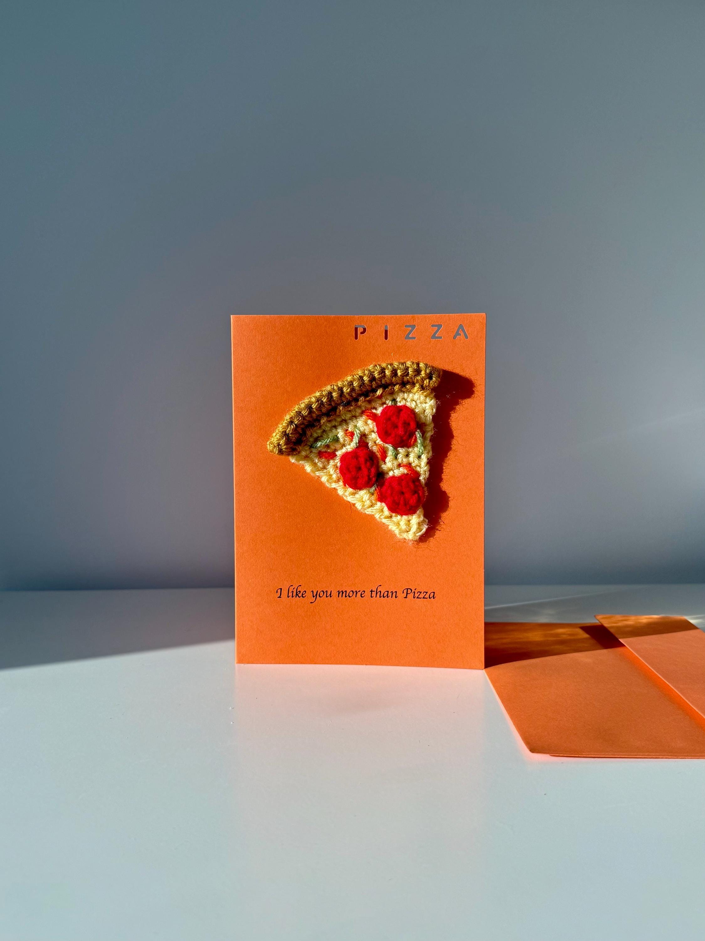 Crochet Pizza Greeting Card: Funny Handmade Anniversary Note - Etsy