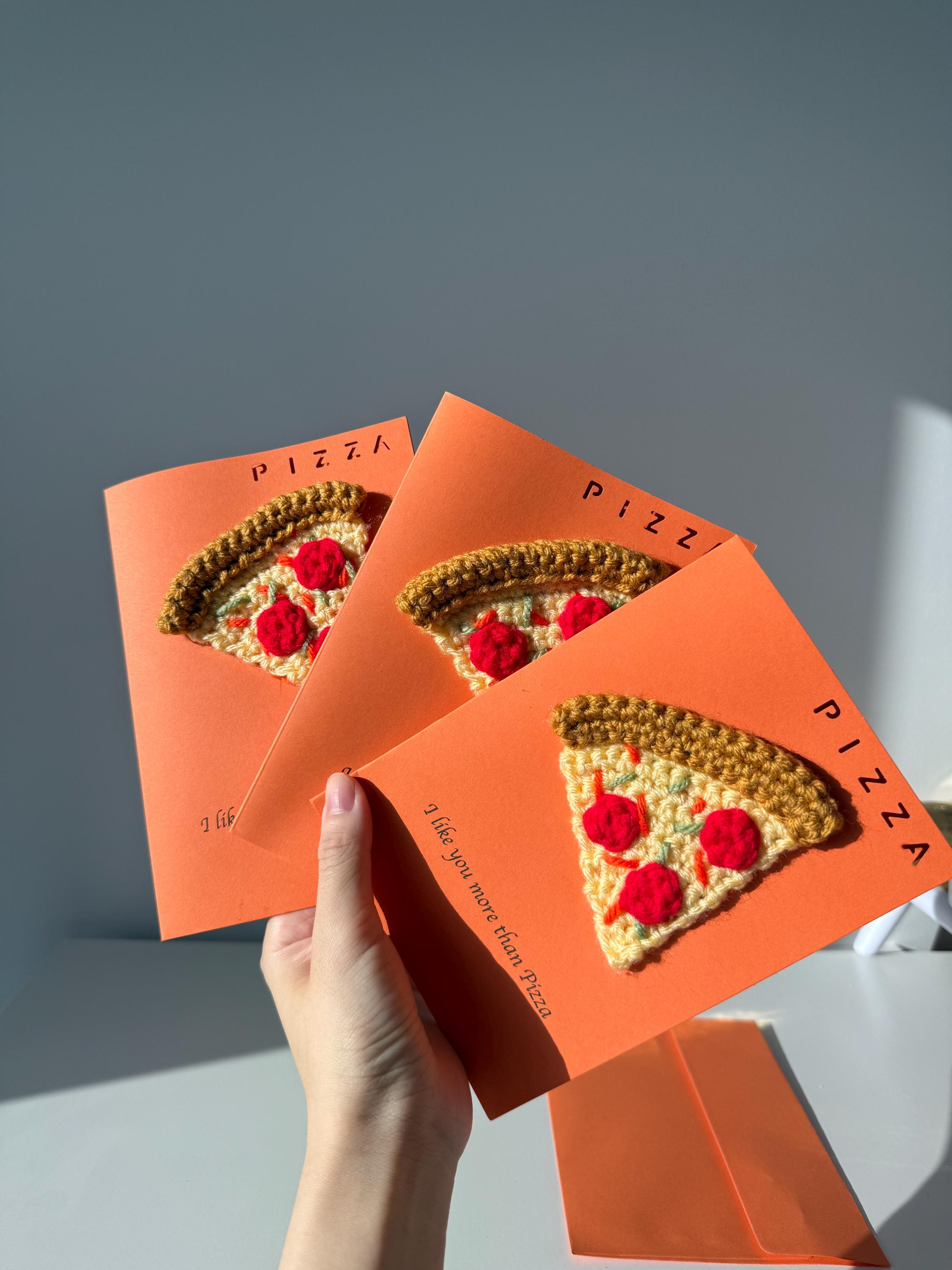 Crochet Pizza Greeting Card: Funny Handmade Anniversary Note - Etsy