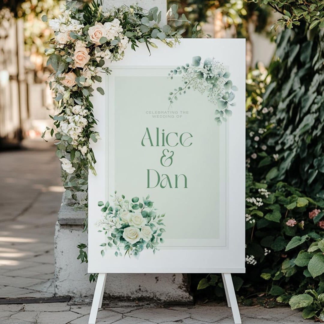 Personalised Wedding Entrance Sign Customisable Celebrating the Wedding ...