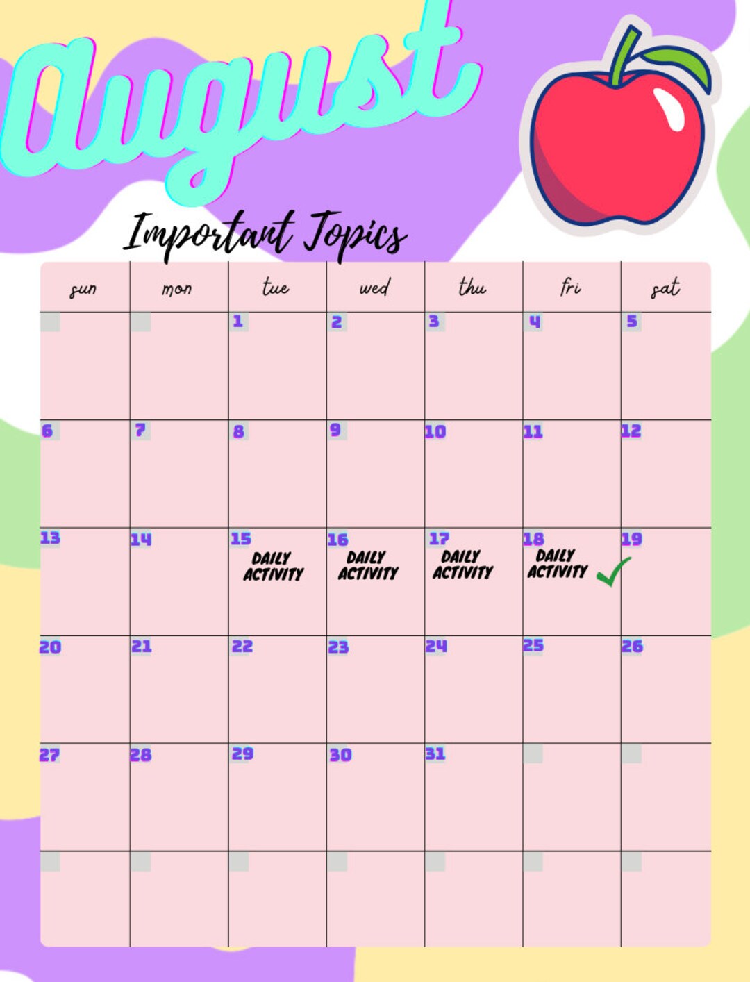 Editable Digital School Year Calendar 23-24 - Etsy