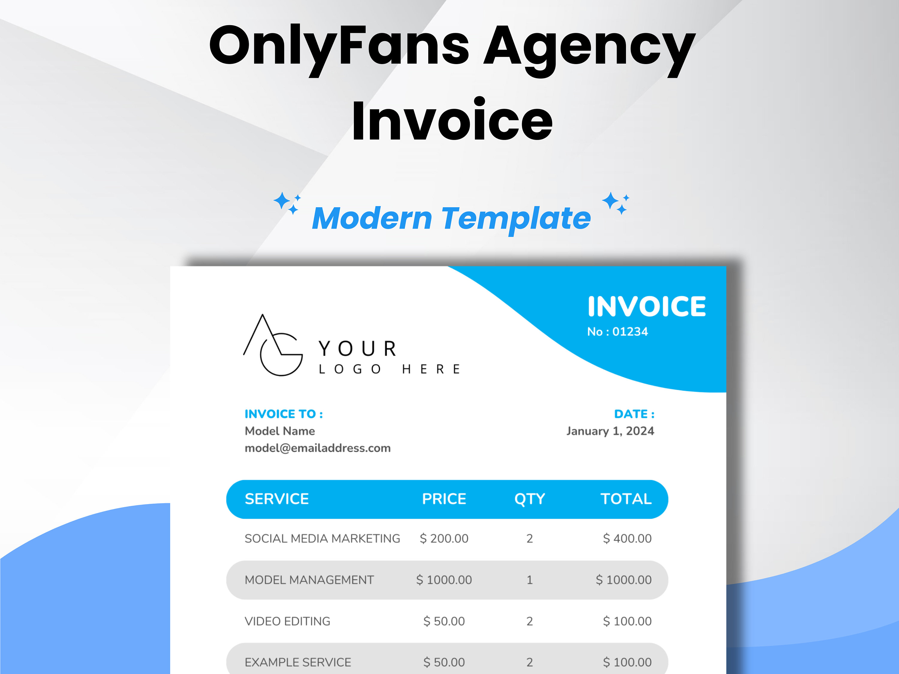 Onlyfans Agency Invoice Bill Onlyfans Models With This - Etsy