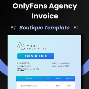 Onlyfans Agency Invoice Template: Customizable Boutique Design (canva ...