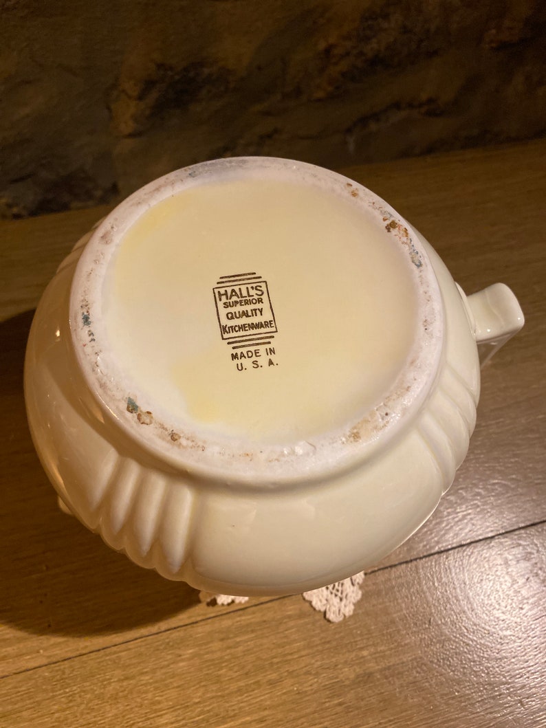 Vintage, Halls Pitcher, Cream With Floral Motif, 1940-50s, Ceramic - Etsy