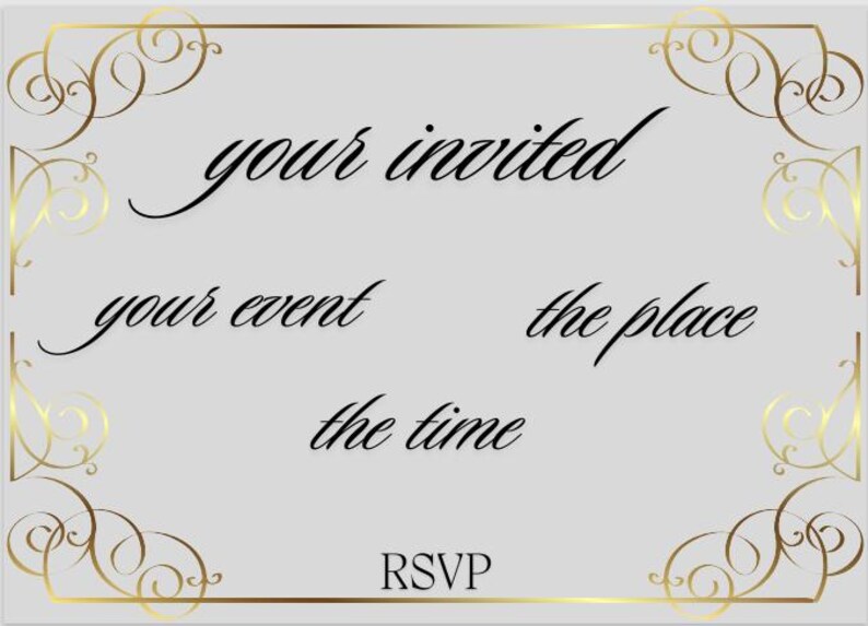 Silver and Gold Invitation - Etsy