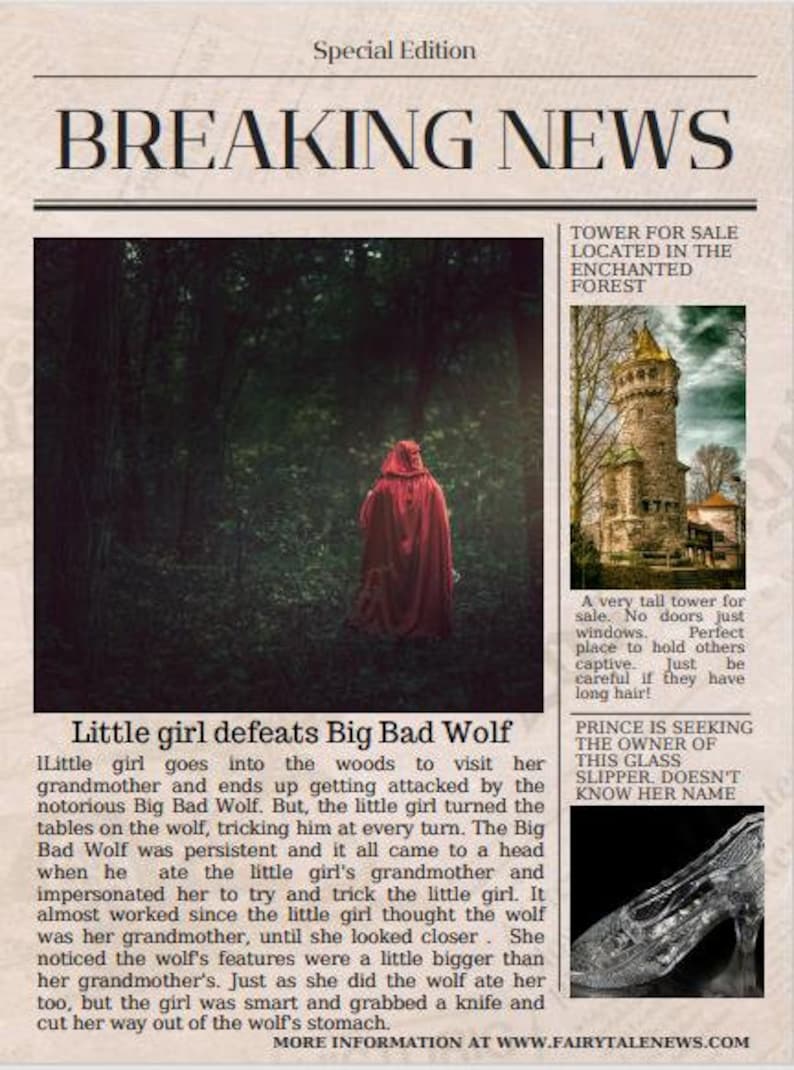 Fairy Tale News Poster - Etsy