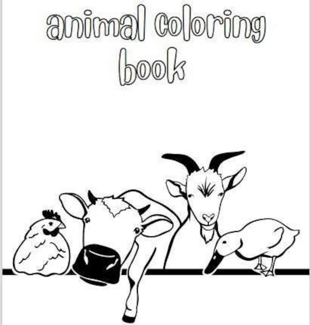 Animal Coloring Book for Adults - Etsy