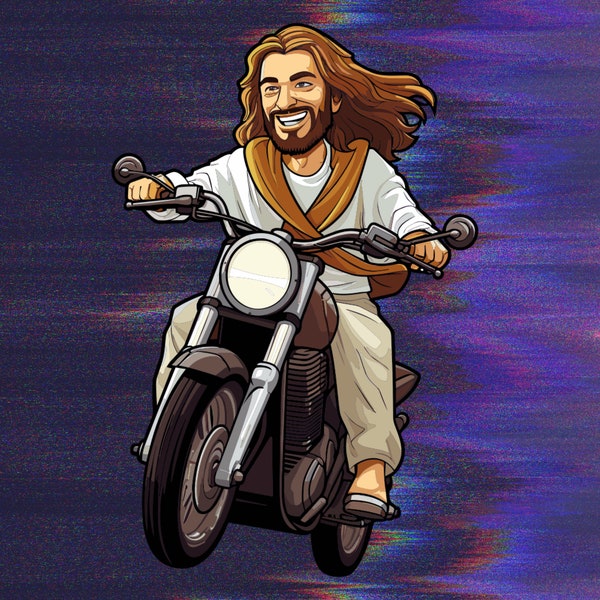 Jesus Christ on a Motorbike - Etsy