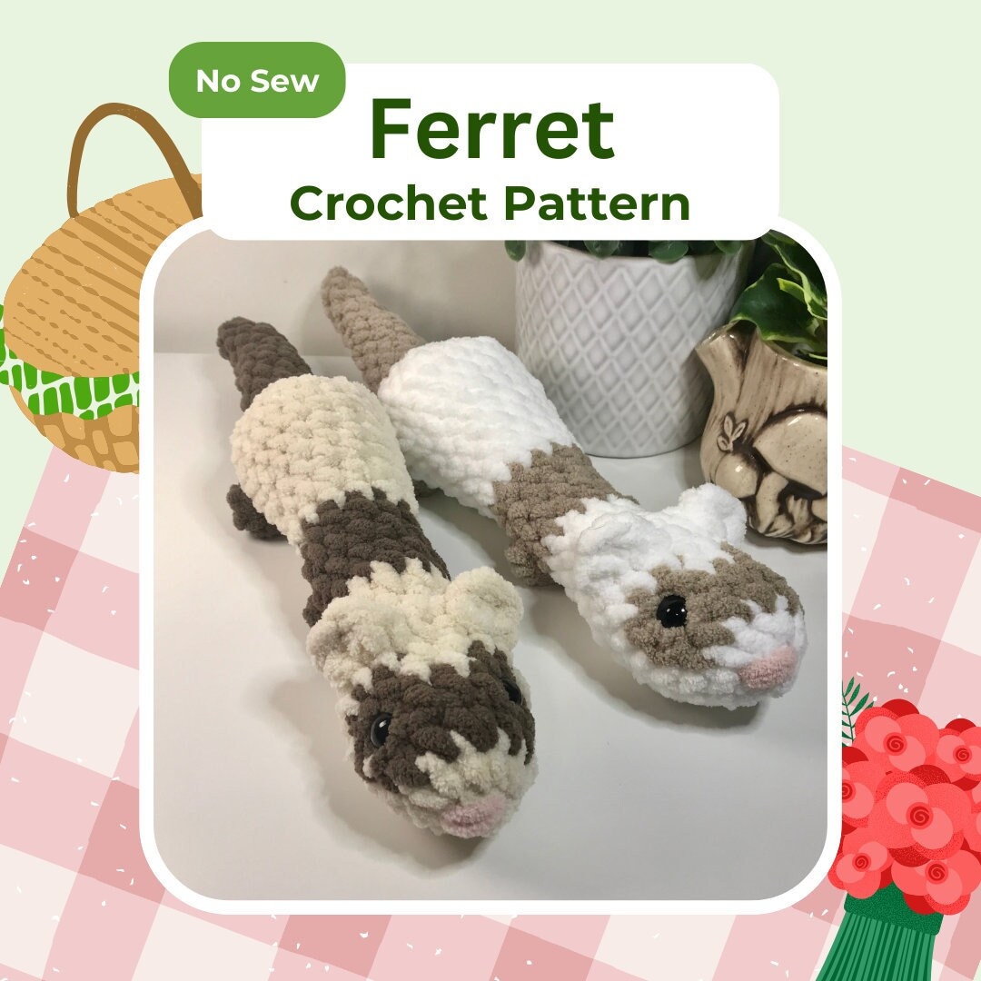 Ferret No-sew Amigurumi Digital Crochet Pattern - Etsy