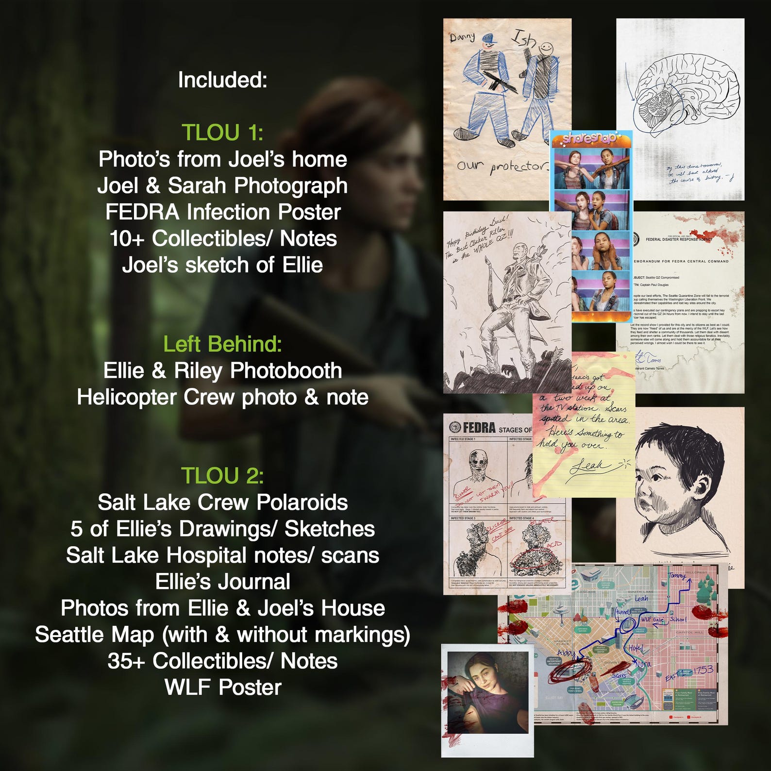 The Last of Us Part 1 & 2 DIGITAL FILE Bundle of Notes, Photos and ...