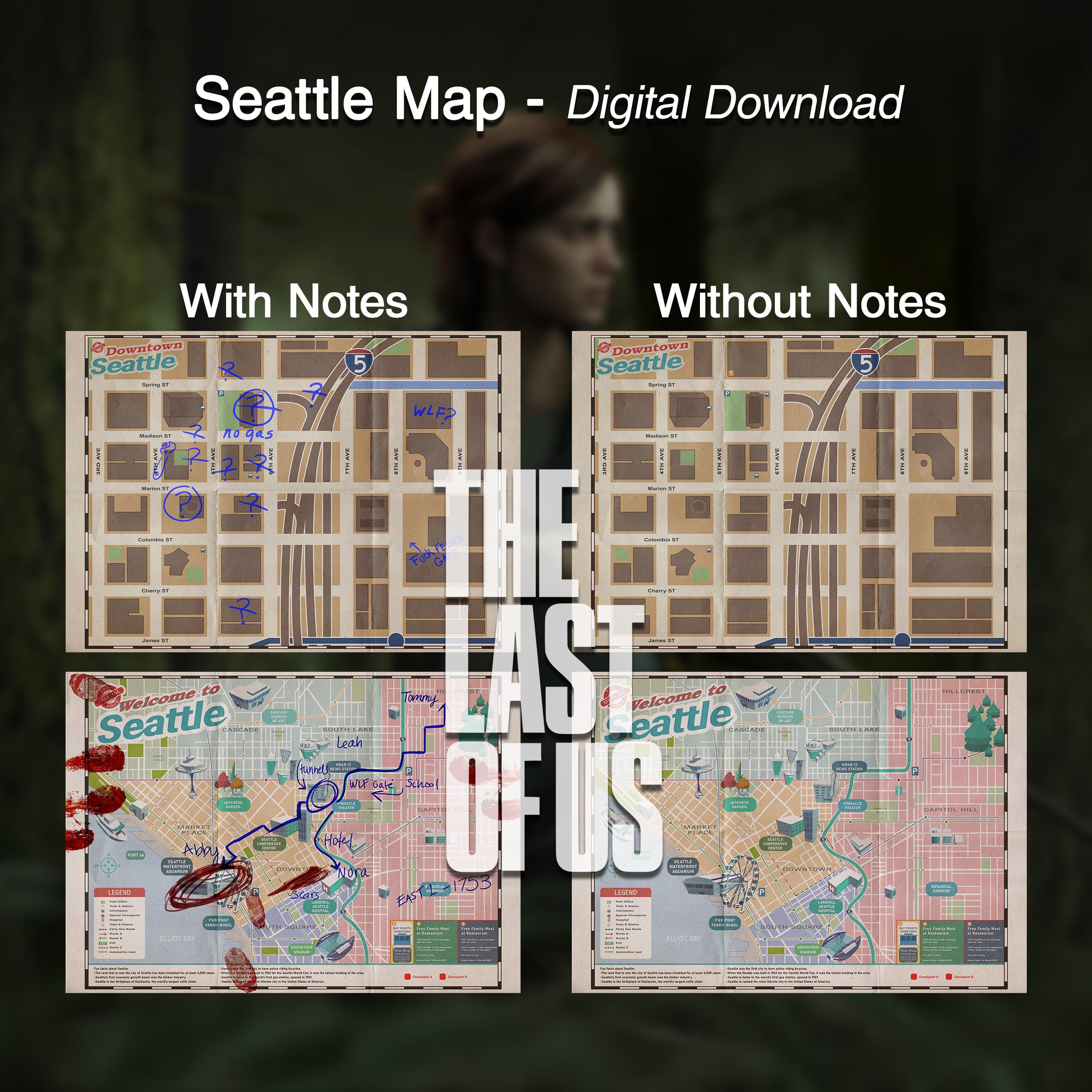 The Last of Us Seattle Map - DIGITAL FILE - Etsy