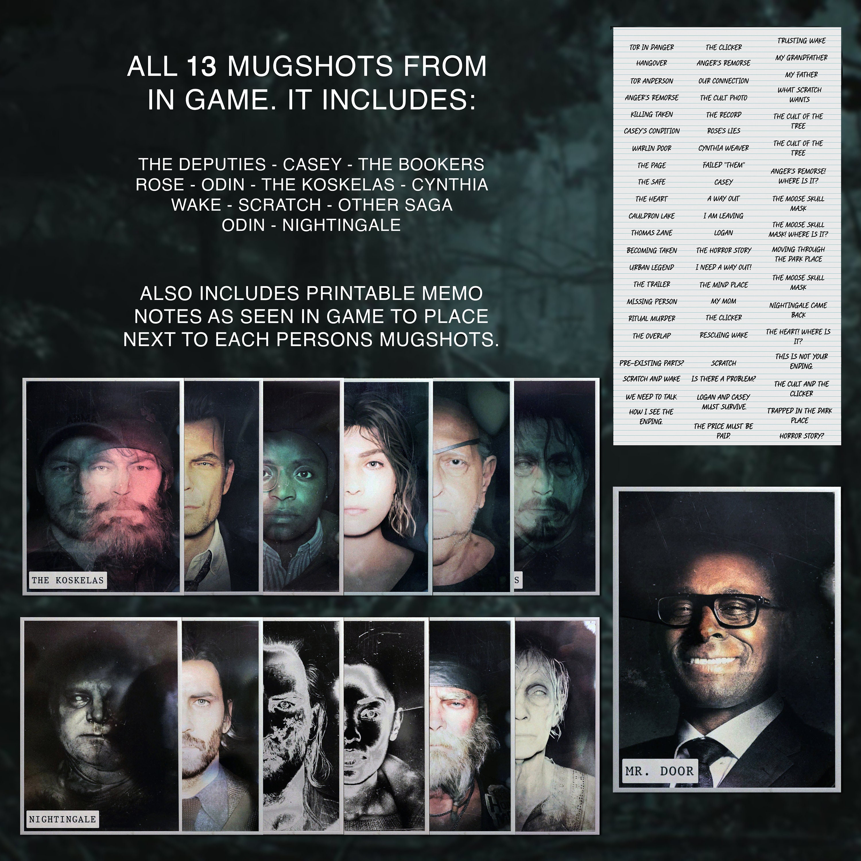 Alan Wake 2 Documents DIGITAL BUNDLE Manuscript, Poster, Mugshots - Etsy
