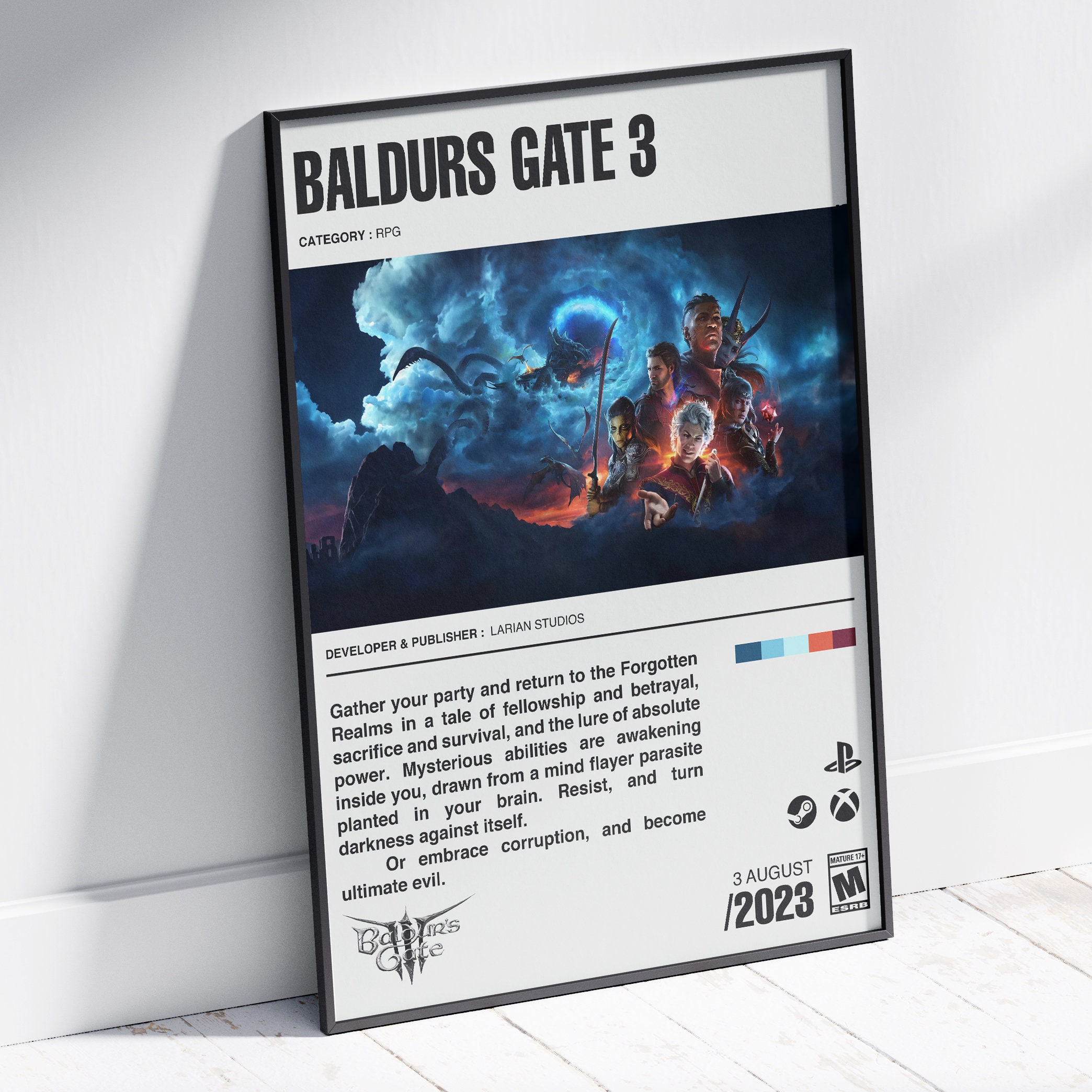 Baldurs Gate 3 Digital Poster Etsy